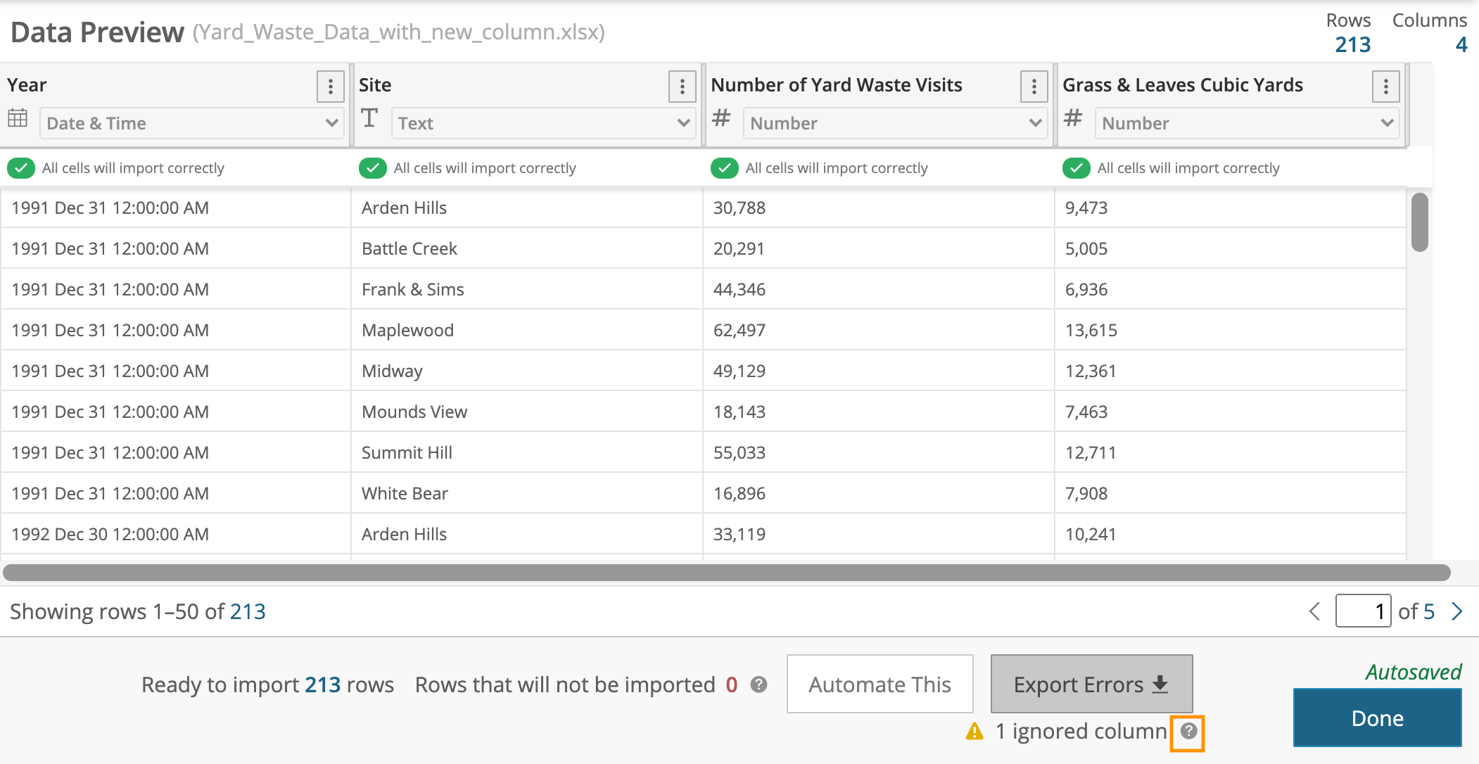 Troubleshooting Warnings and Errors on Data & Insights Management Experience Import – Data ...